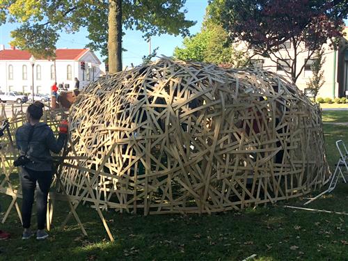 CHS art students construct geodesic dome